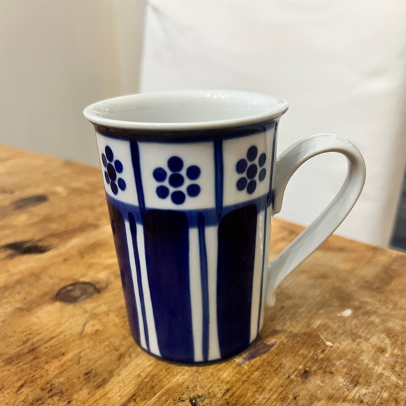 Dansk | Dining | Dansk Tall Coffee Mug Cobalt Blue Stripes Dotted ...